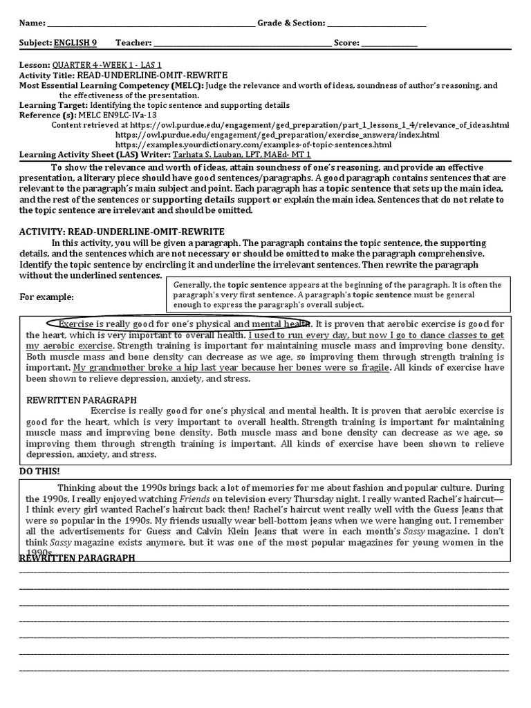 Grade 9 Week 1 | Download Free PDF | Essays | Persuasion