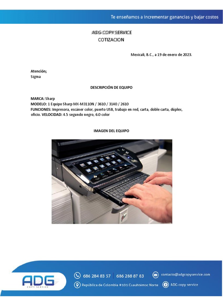 COTIZACION ADG COPY | PDF