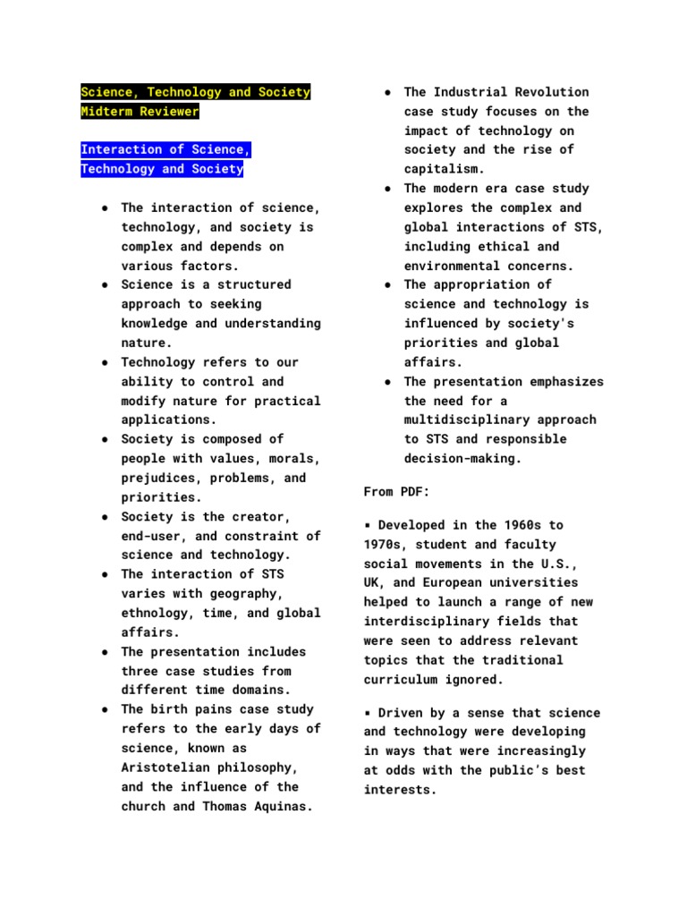 STS Midterm Reviewer | PDF