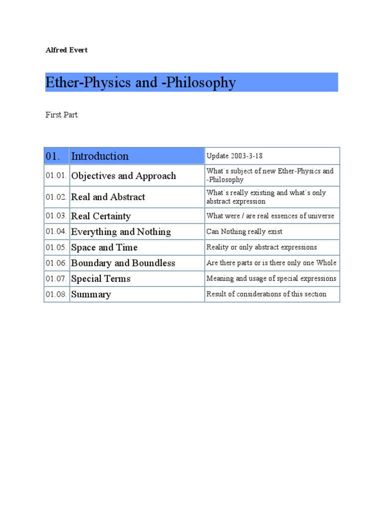 Ether-Physics and - Philosophy | PDF | Luminiferous Aether | Force