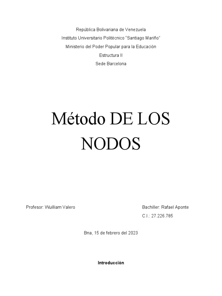 Nodos | PDF | Análisis estructural | Braguero