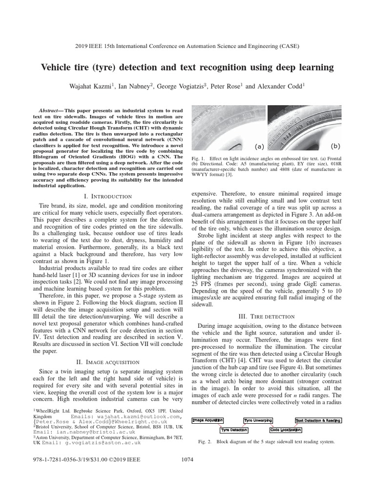 Vehicle Tire Tyre Detection And Text Recognition Using Deep Learning