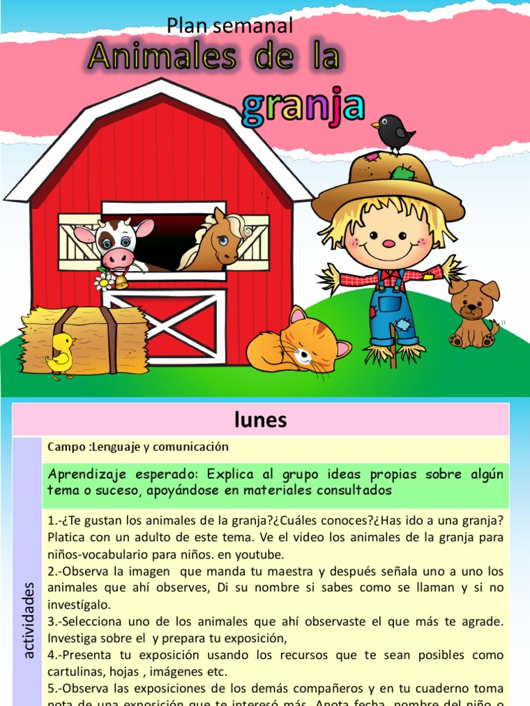 Proyecto Animales de la Granja Preescolar | PDF