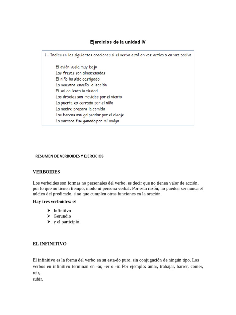 Let 113 Ejercicios de La Unidad 4 | PDF