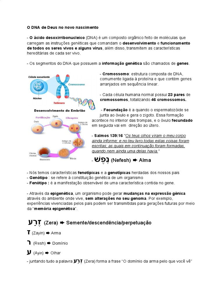 O DNA de Deus: As características do novo nascimento espiritual ...