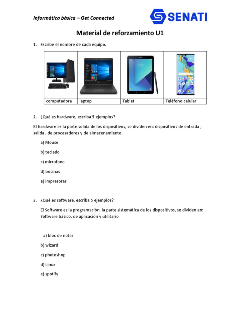 Material de Reforzamiento U1: Informática Básica - Get Connected | PDF