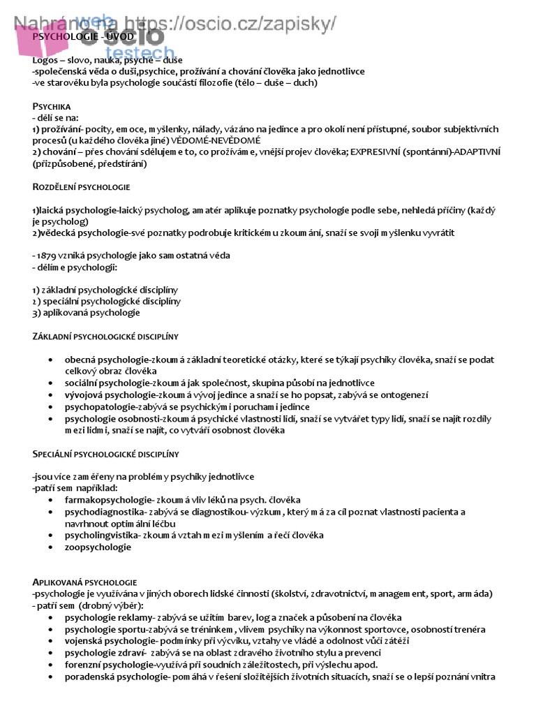 ZSV Teorie Na Scio Testy | PDF