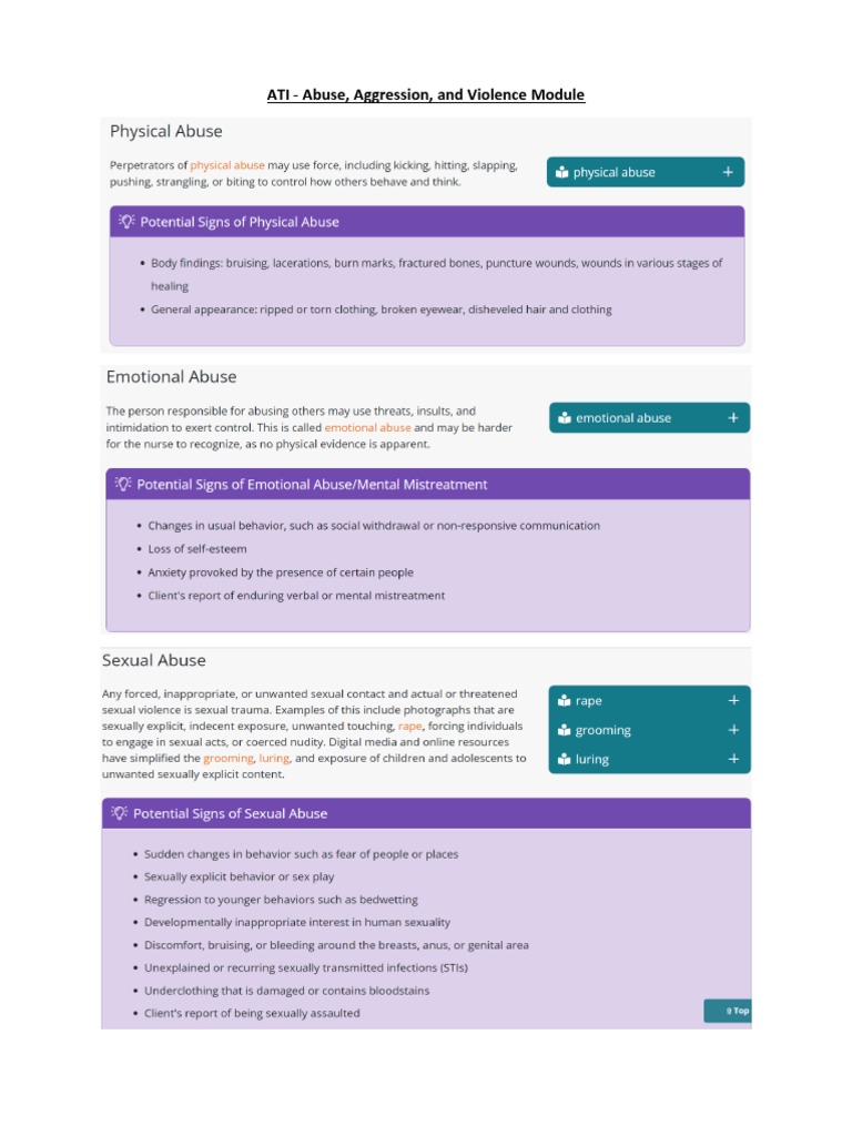 Abuse and Violence Assessment Guide | PDF