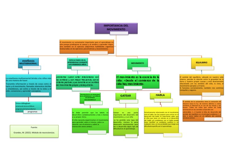 Importancia del Movimiento en el Aprendizaje | PDF | Aprendizaje ...