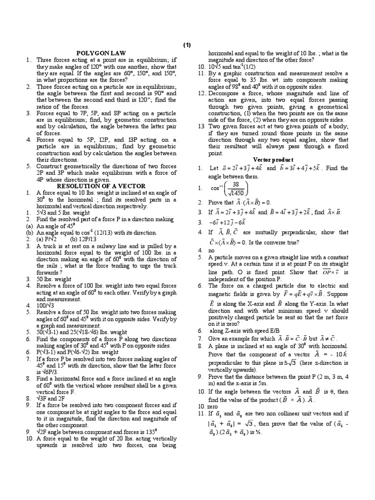 Vectors Resolution Product Assignment | PDF