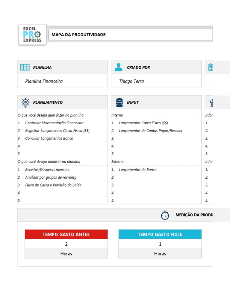 Mapa-Produtividade - Preenchido | PDF | Fluxo de caixa