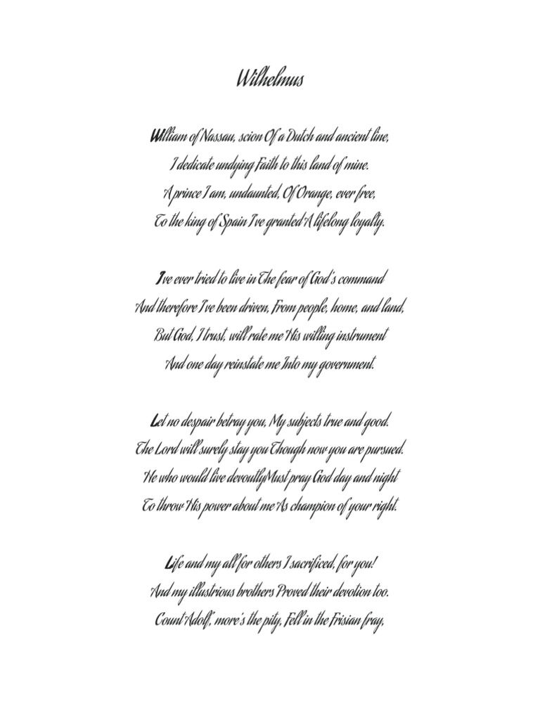 Wilhelmus (Dutch National Anthem) | PDF