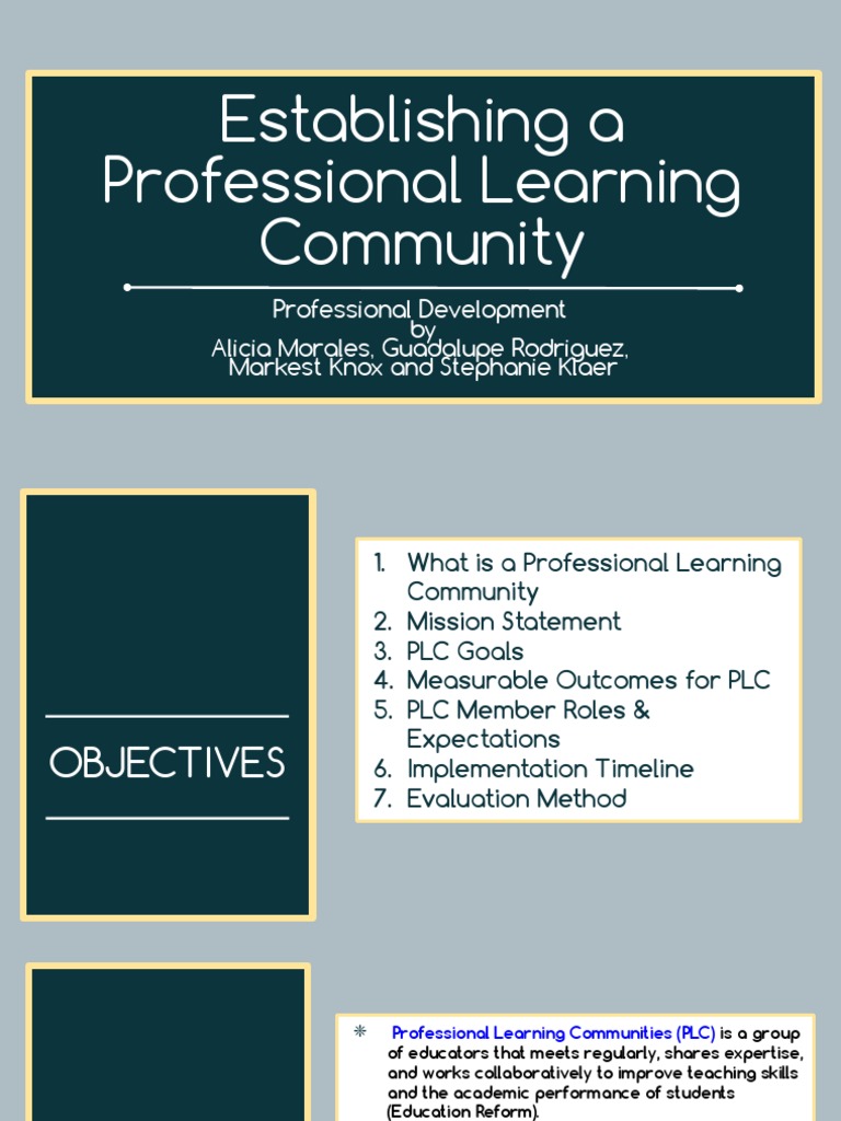 Establishing a Professional Learning Community | PDF | Self-Improvement