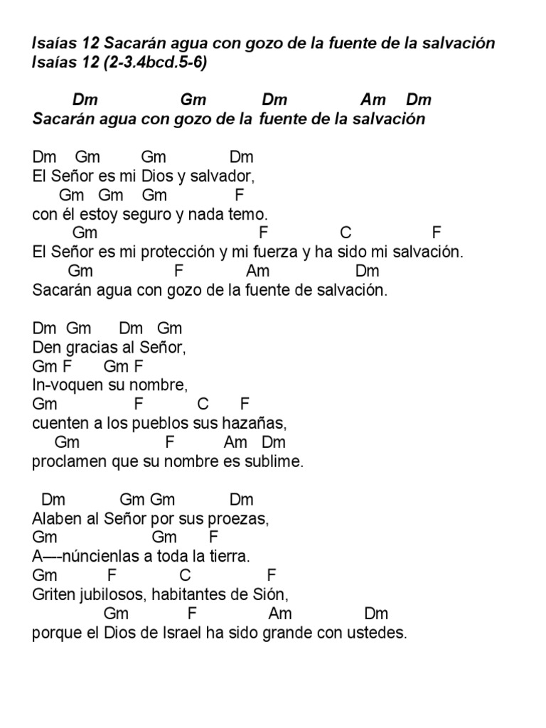 Isaías 12 Sacarán agua con gozo de la fuente de la salvación | PDF