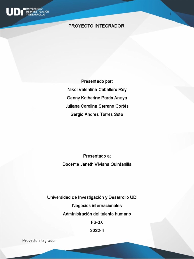 Proyecto Integrador | PDF