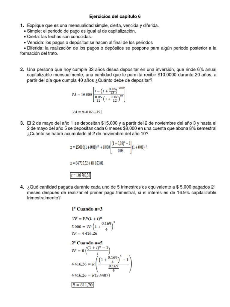 Ejercicios Del Capítulo 6 | PDF