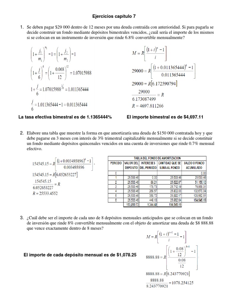 Ejercicios Del Capítulo 7 Parte 2 | PDF | Interés | Economias