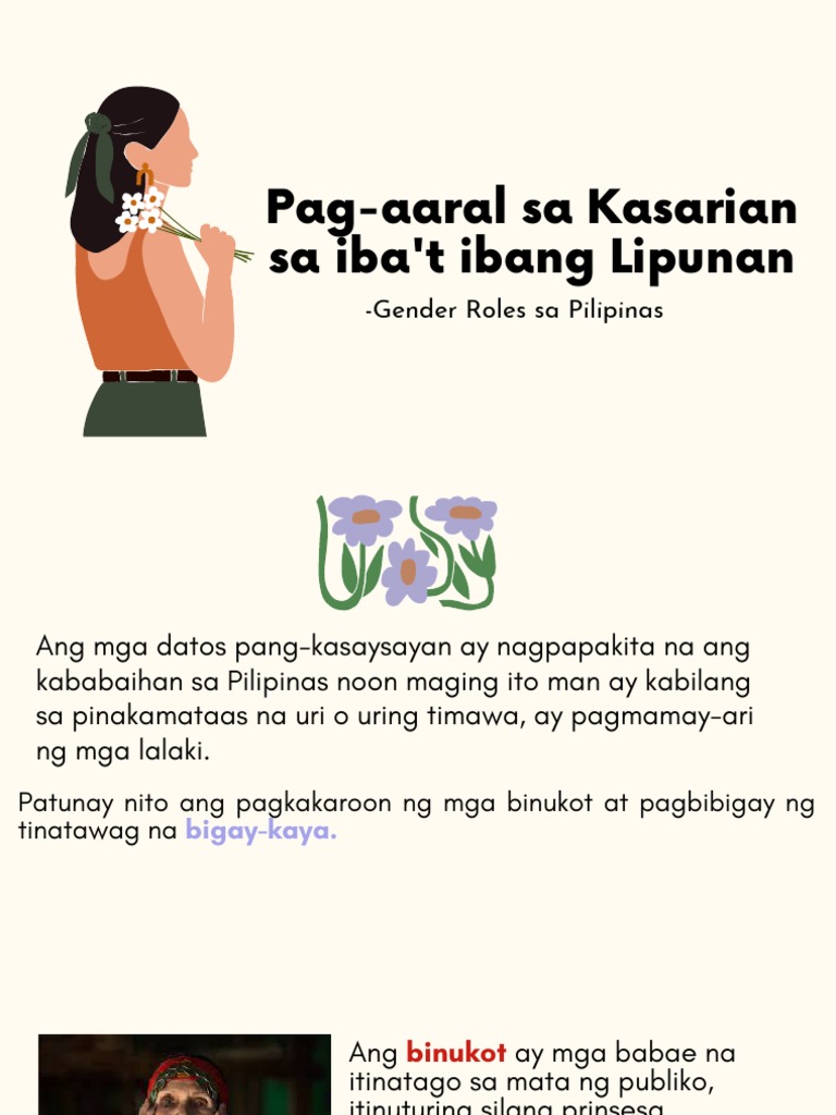 Pag-Aaral Sa Kasarian Sa Iba't Ibang Lipunan: - Gender Roles Sa ...