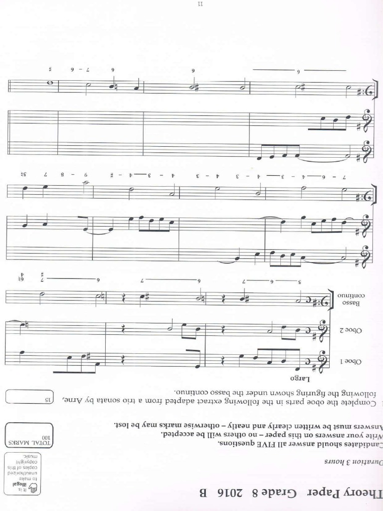 ABRSM Grade 8 Theory 2016B | PDF