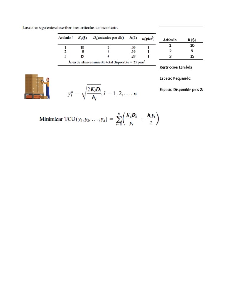 Ejercicio de Clase - EOQ - Límite de Espacio | PDF