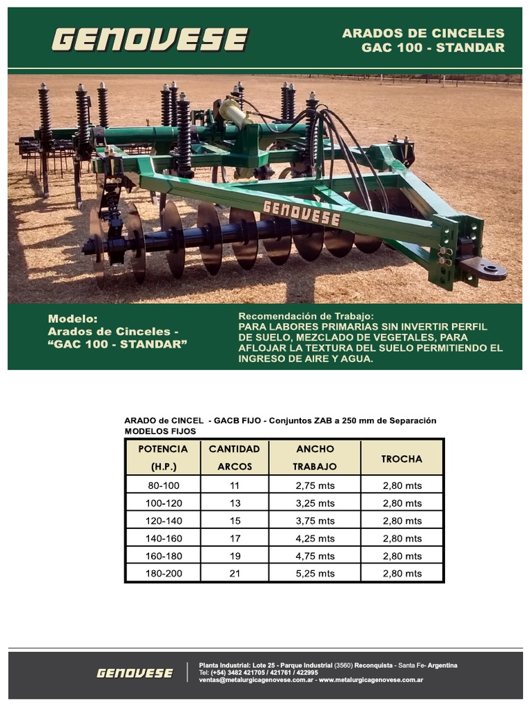 1-Gac 100-Arado de Cincel | PDF