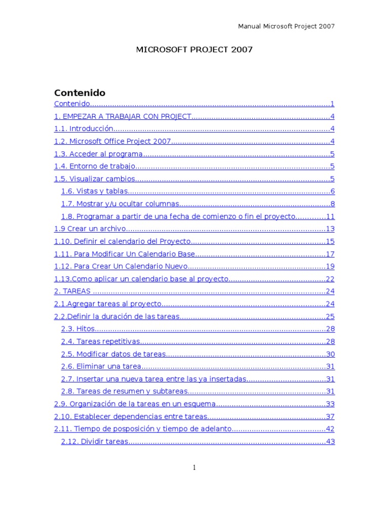 Guía Completa de Microsoft Project 2007 | PDF | Point and Click | Tabla (base de datos)