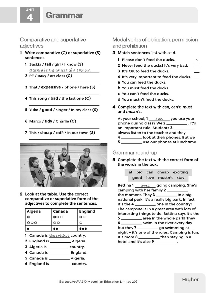 GI A2 U4 Grammar Higher | PDF | Adjective | Linguistics