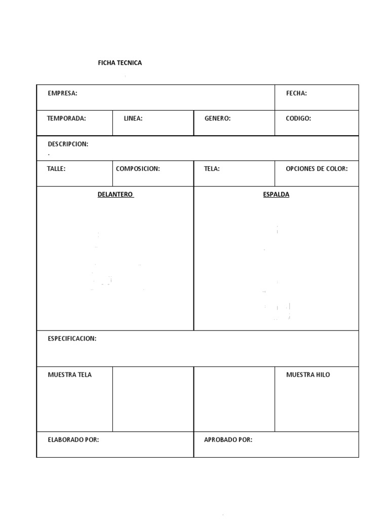 Formato de Ficha Tecnica | PDF