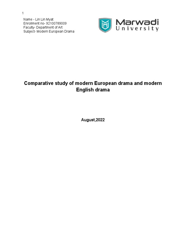 Trends in Modern European Drama | PDF | English Literature | English Drama