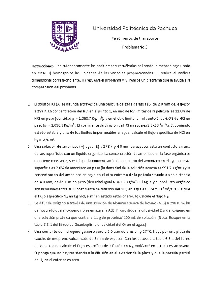 Problemario 3 FT | PDF