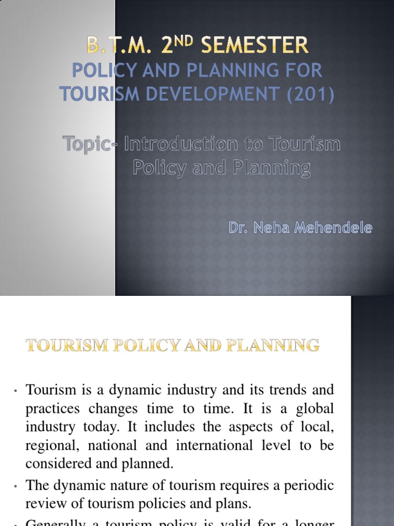 Tourism Policy 1 | PDF | Policy | Tourism