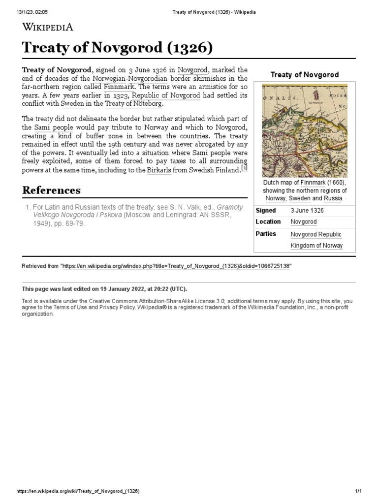 Treaty of Novgorod (1326) | PDF