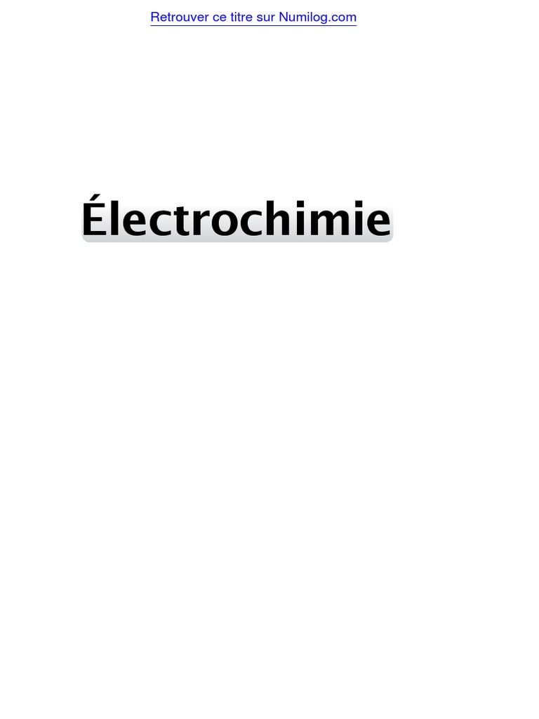 Electrochimie | PDF