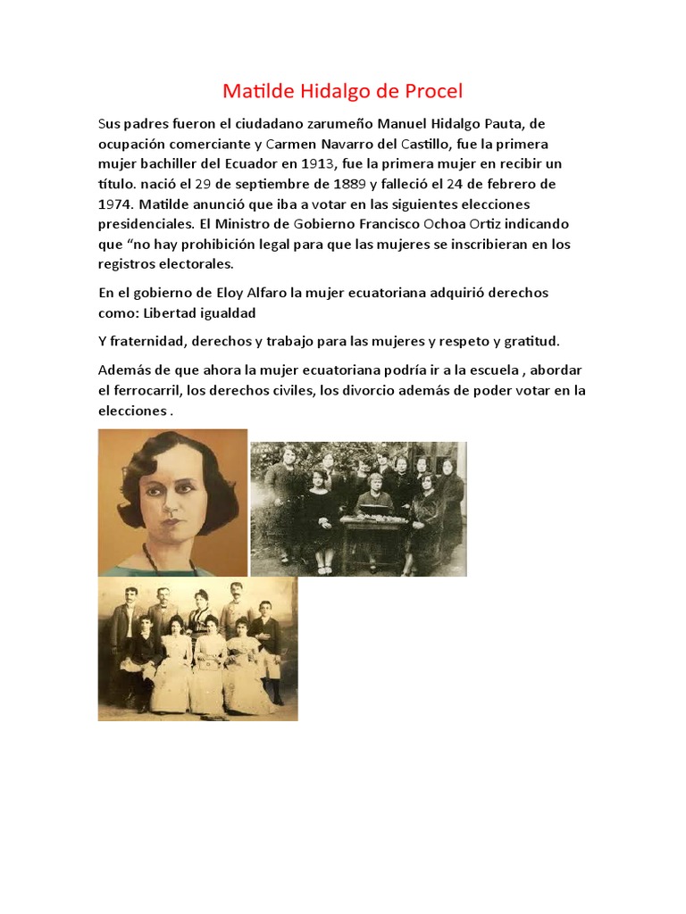 Matilde Hidalgo de Procel | PDF