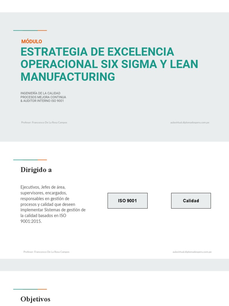 Estrategia de Excelencia Operacional Six Sigma Y Lean Manufacturing ...