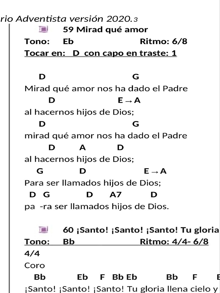 Acordes para el Himnario Adventista versión 2020.3 by jhon gomez ...