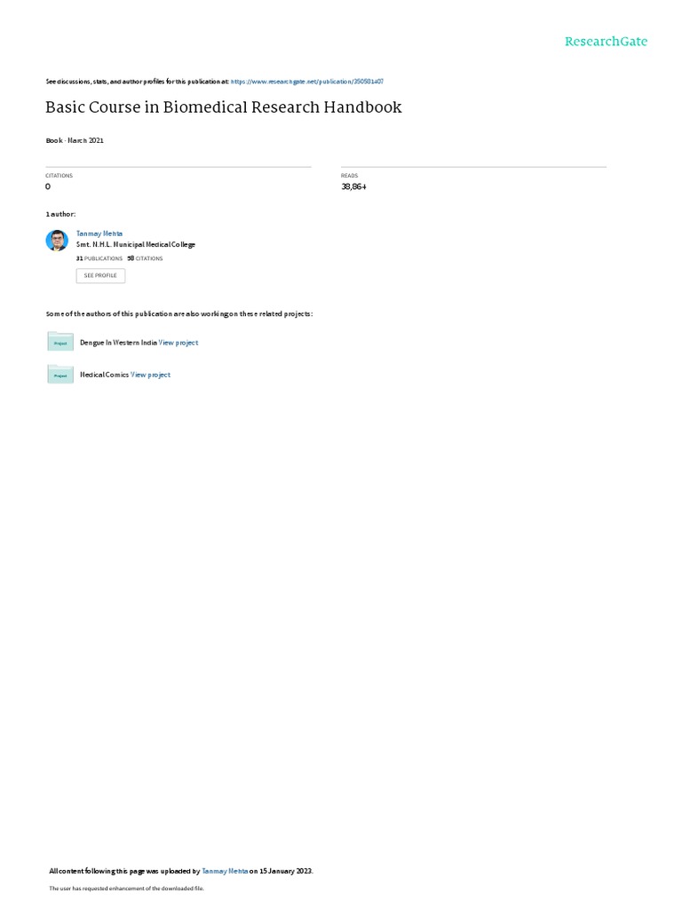 Basic Course in Biomedical Research Handbook: March 2021 | PDF | Confounding | Institutional ...