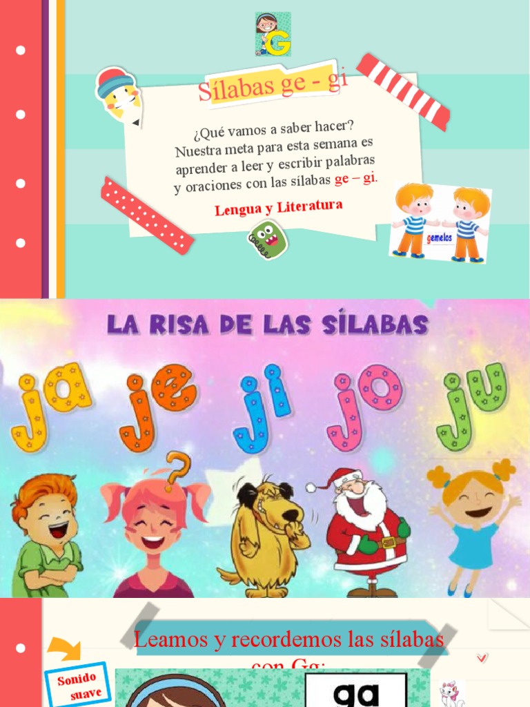 Aprender sílabas ge y gi para niños | PDF