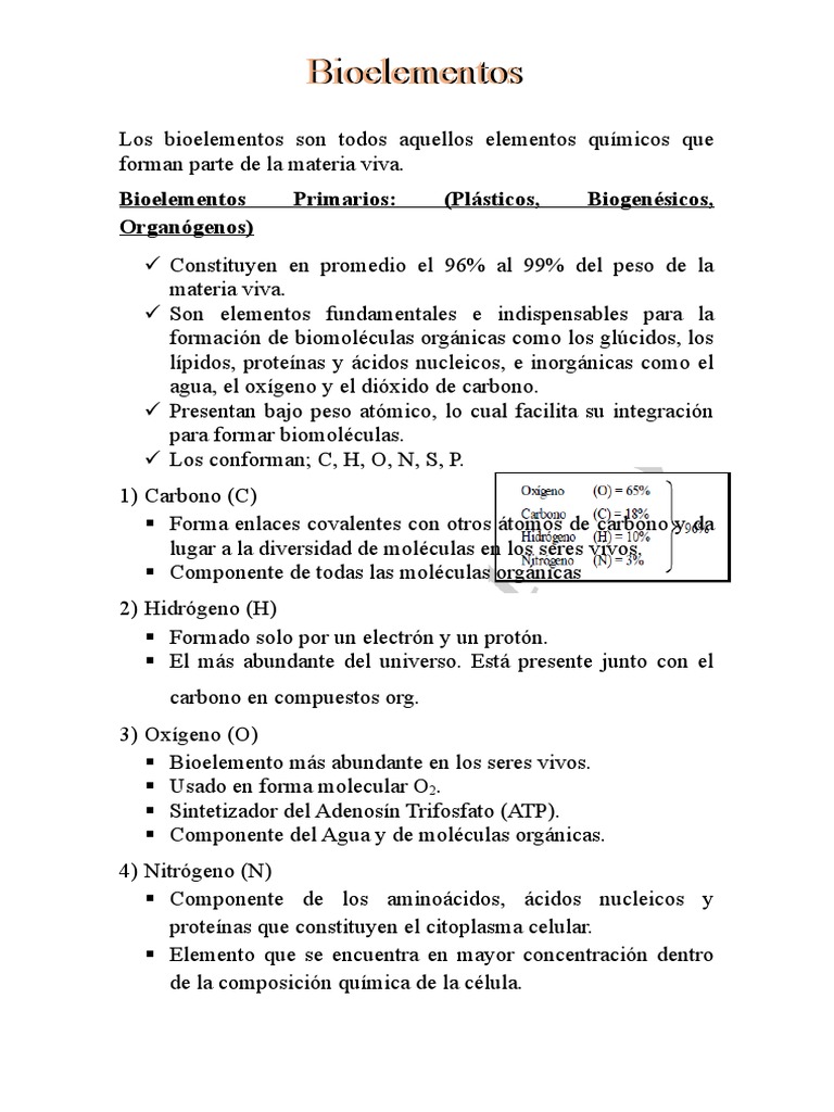 Bioelementos y Biomoleculas | PDF | Carbohidratos | Biomoléculas