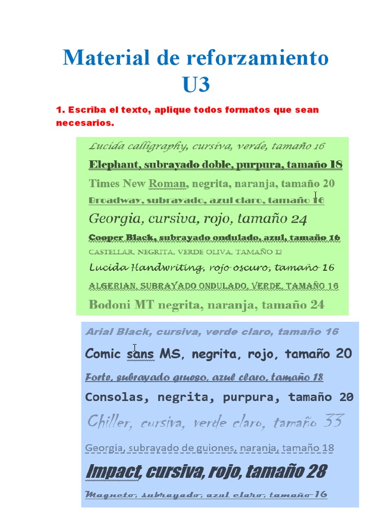 Material de Reforzamiento U3 | PDF
