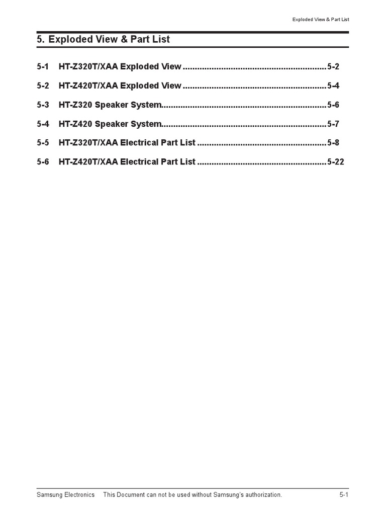 Esquema Eletrico Home Samsung Exploded View & Part List | PDF