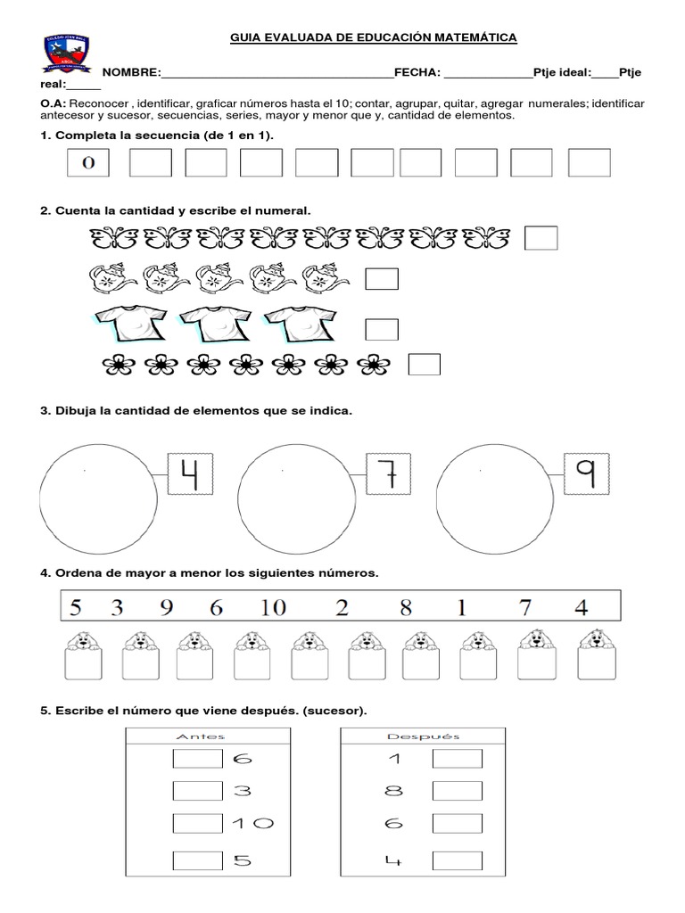 Completa La Secuencia (De 1 en 1) | PDF