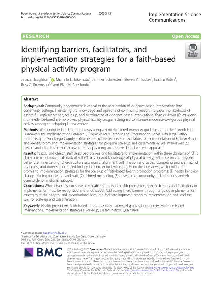 Identifying Barriers Facilitators and Implementati | PDF