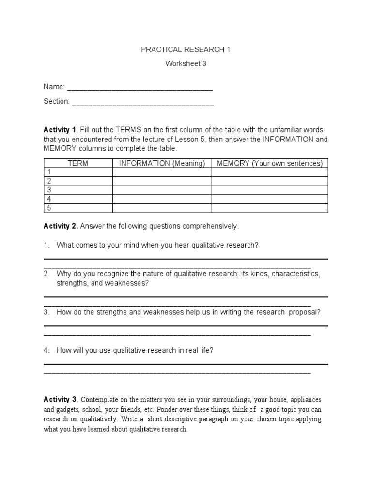 Worksheet 3 | PDF