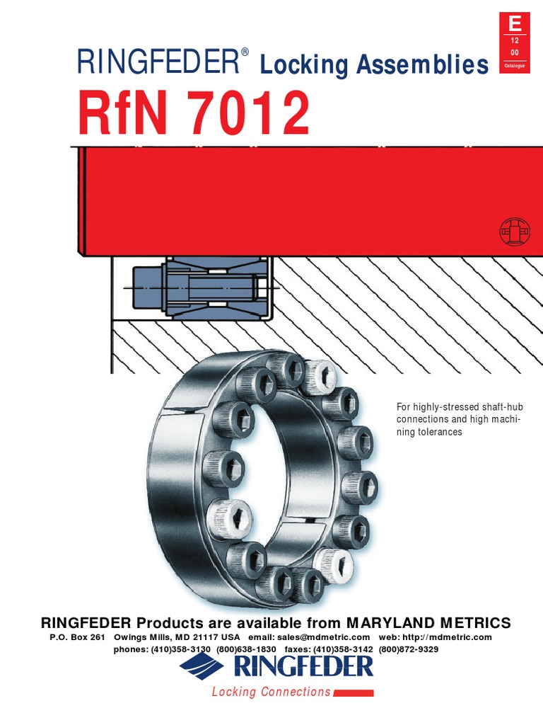 Ringfeder: Locking Assemblies | PDF | Propeller | Clutch