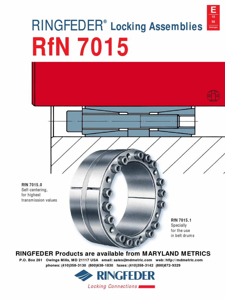RFN 7015 RFN 7015: Ringfeder Ringfeder | PDF | Screw | Equipment