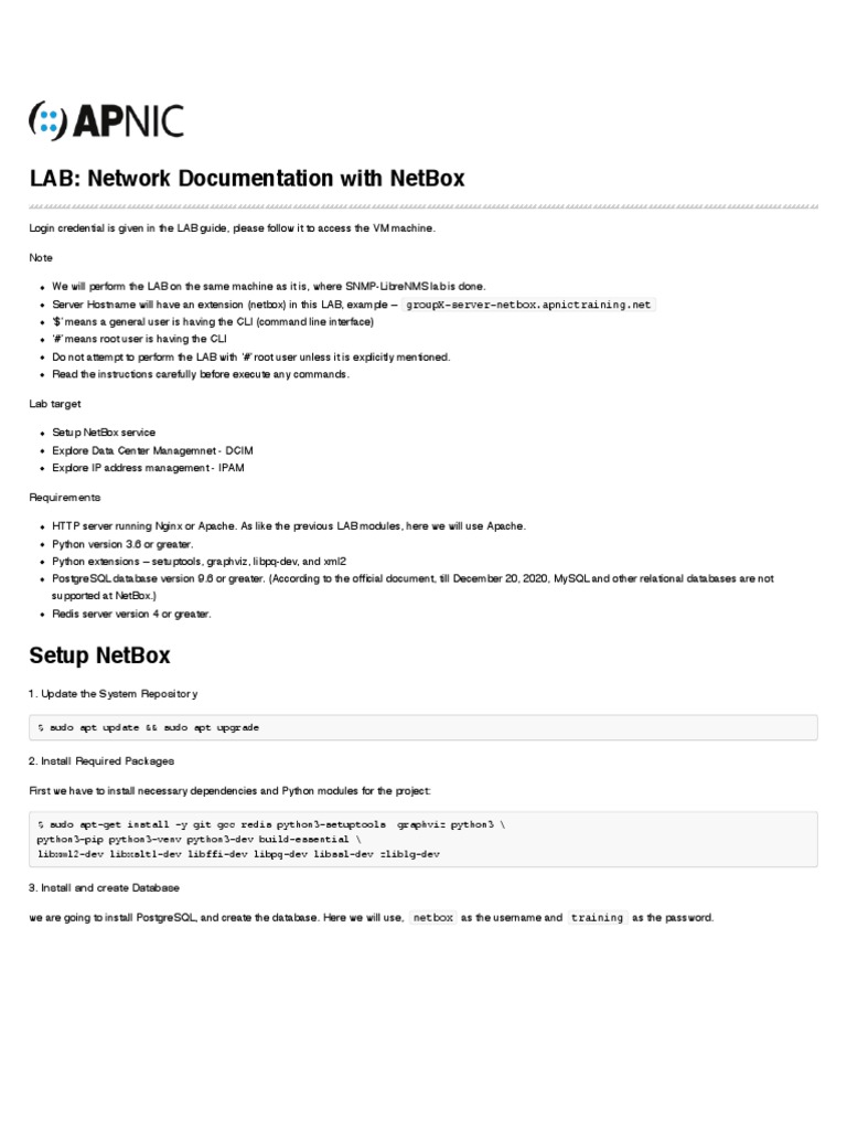 Netbox Lab v2 | PDF | Teaching Methods & Materials | Technology & Engineering