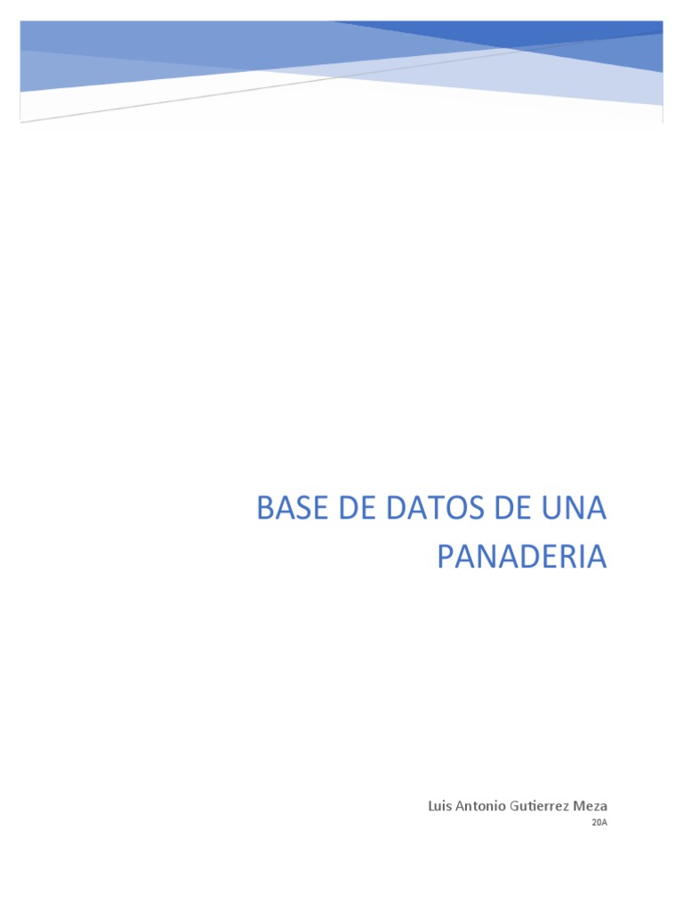 Base de Datos para Panadería Eficiente | PDF | Base de datos relacional | Modelo relacional