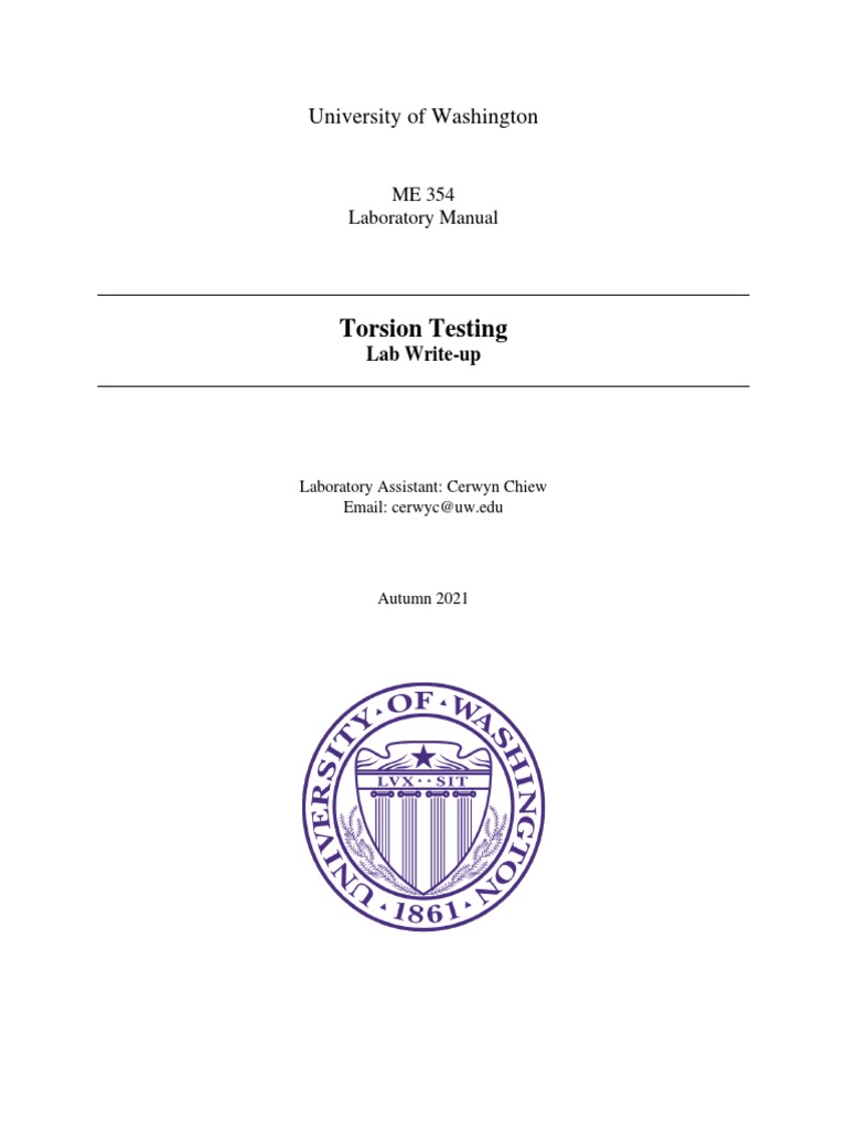 Me354 Torsion Test Manual Pdf