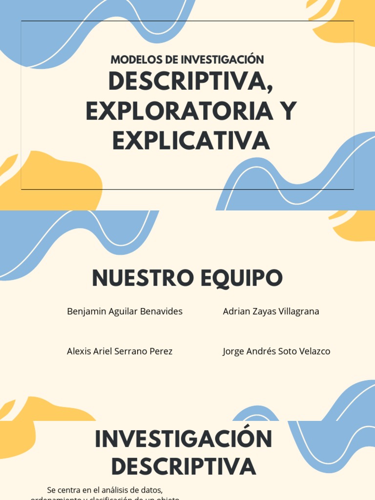 Modelos de Investigación: Descriptiva y Exploratoria | PDF | Teoría ...
